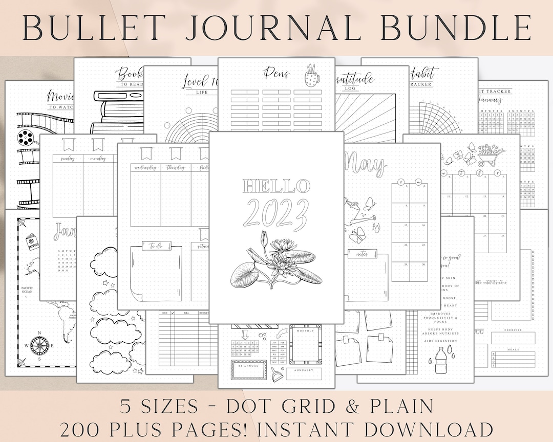 Printable Bullet Journal Bundle Bullet Journal Printables - Etsy Australia