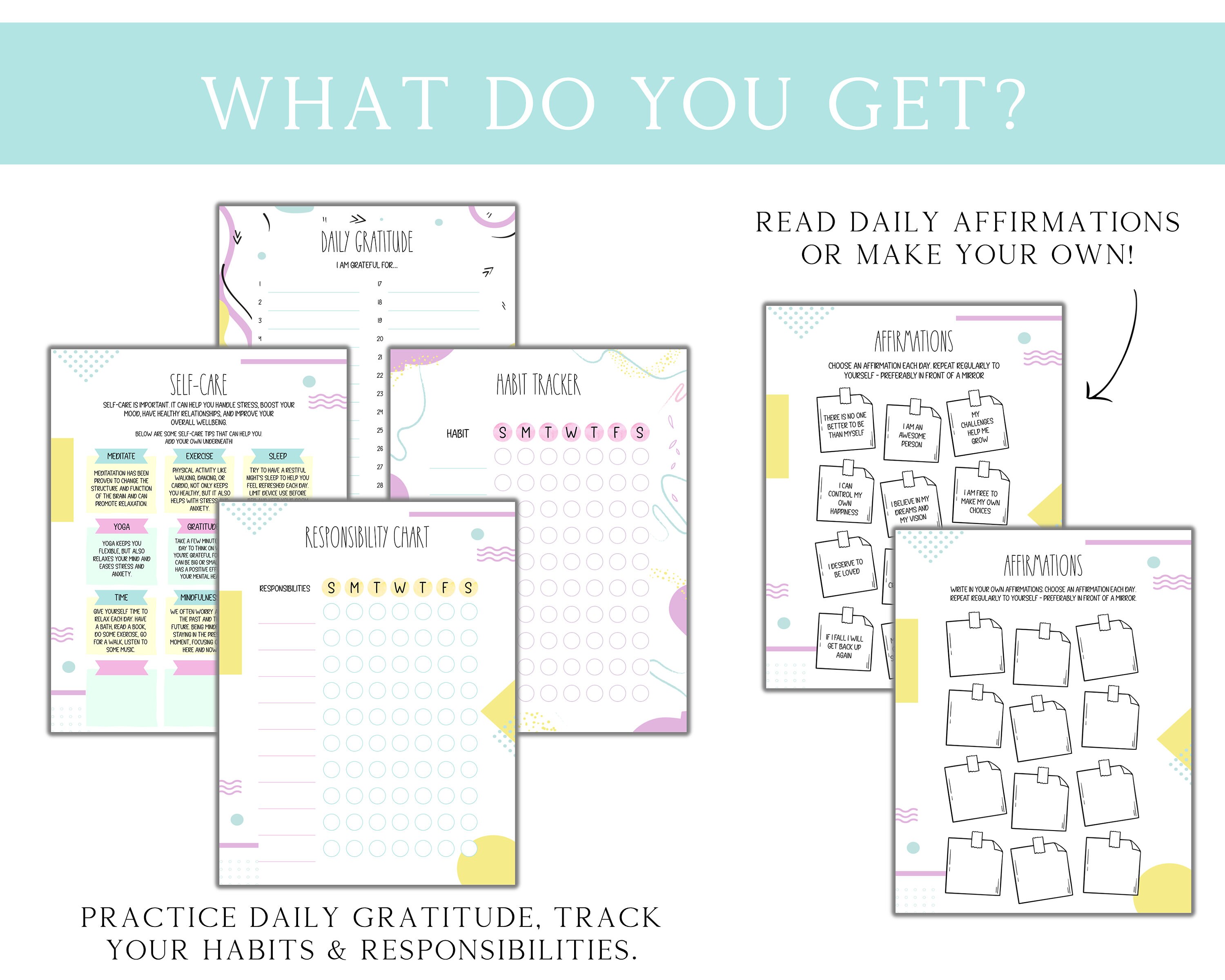 Printable Student Planner and Stickers Bundle, Teenage Academic ...