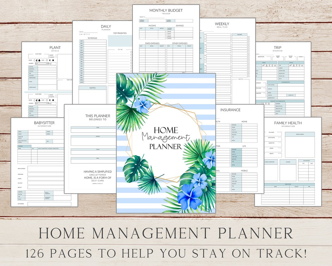 Household Binder, Daily Planner Printable Home Management Binder, Life ...