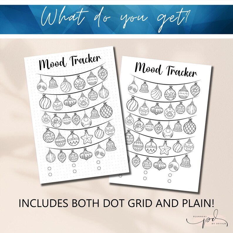 Printable Christmas Bujo Mood Tracker, Christmas Ornaments Mood Tracker ...