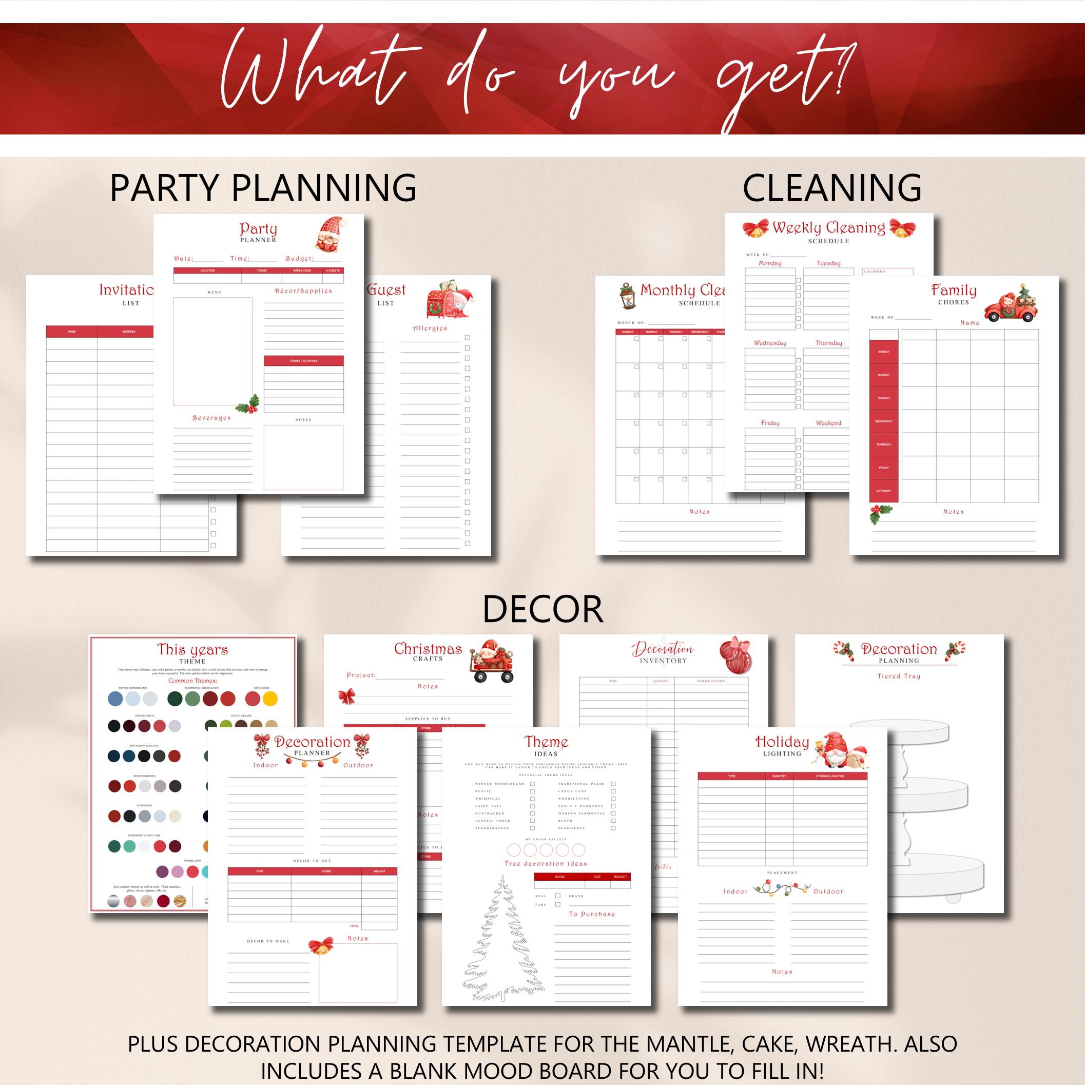 Cute Christmas Gnome Planner Printable, Festive Red Holiday Season ...