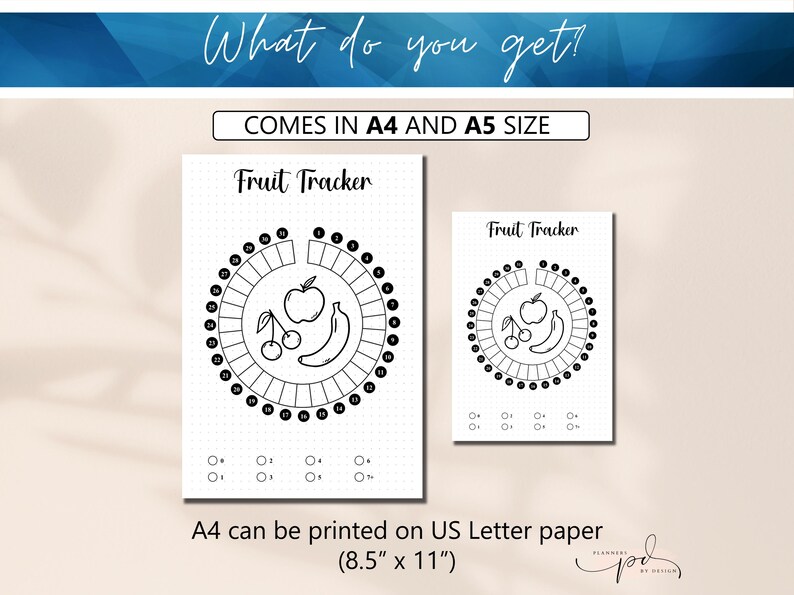 Printable Fruit Tracker: Daily Habit, A5/A4 Bujo Insert (digital ...