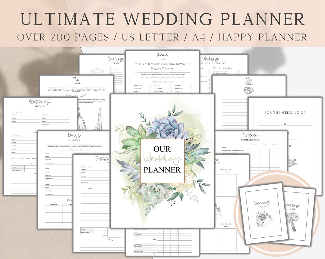 Ultimate Wedding Planner Printable, Wedding Planner Kit, Wedding ...