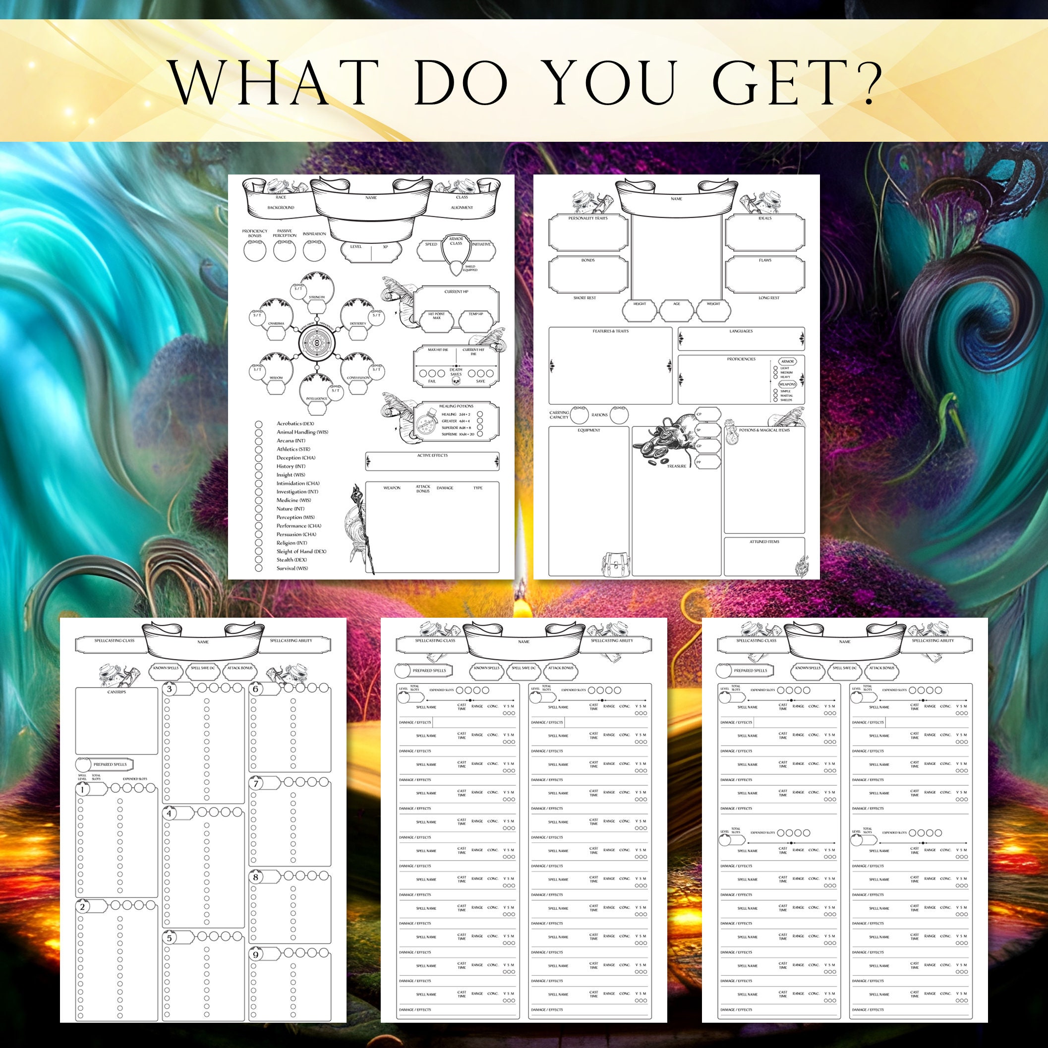 Dnd Character Sheet Download, Dungeons and Dragons RPG, Dnd Character ...