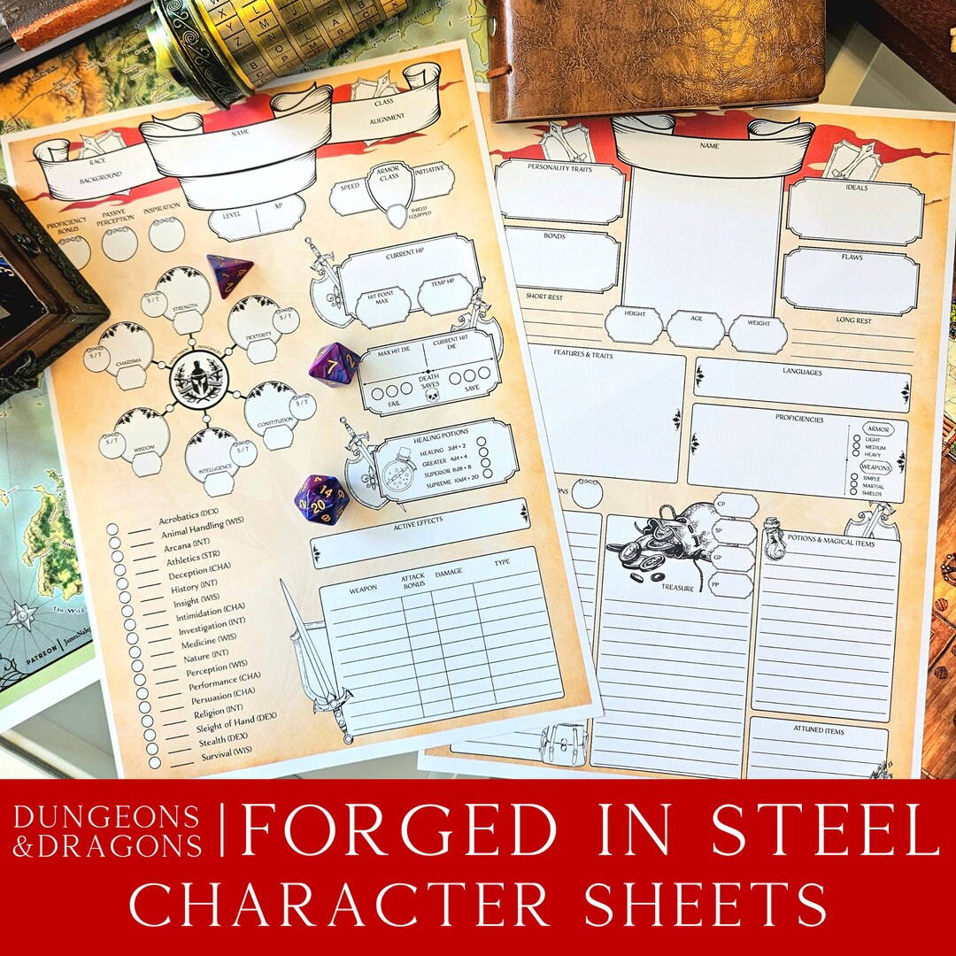 Roll for Initiative! Dungeons and Dragons Printable Character Sheets ...