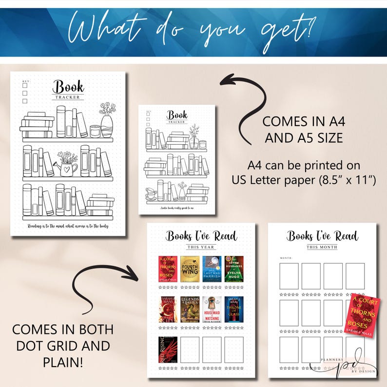 Reading Tracker Bundle, Bujo Book Trackers, Printable Bullet Journal ...