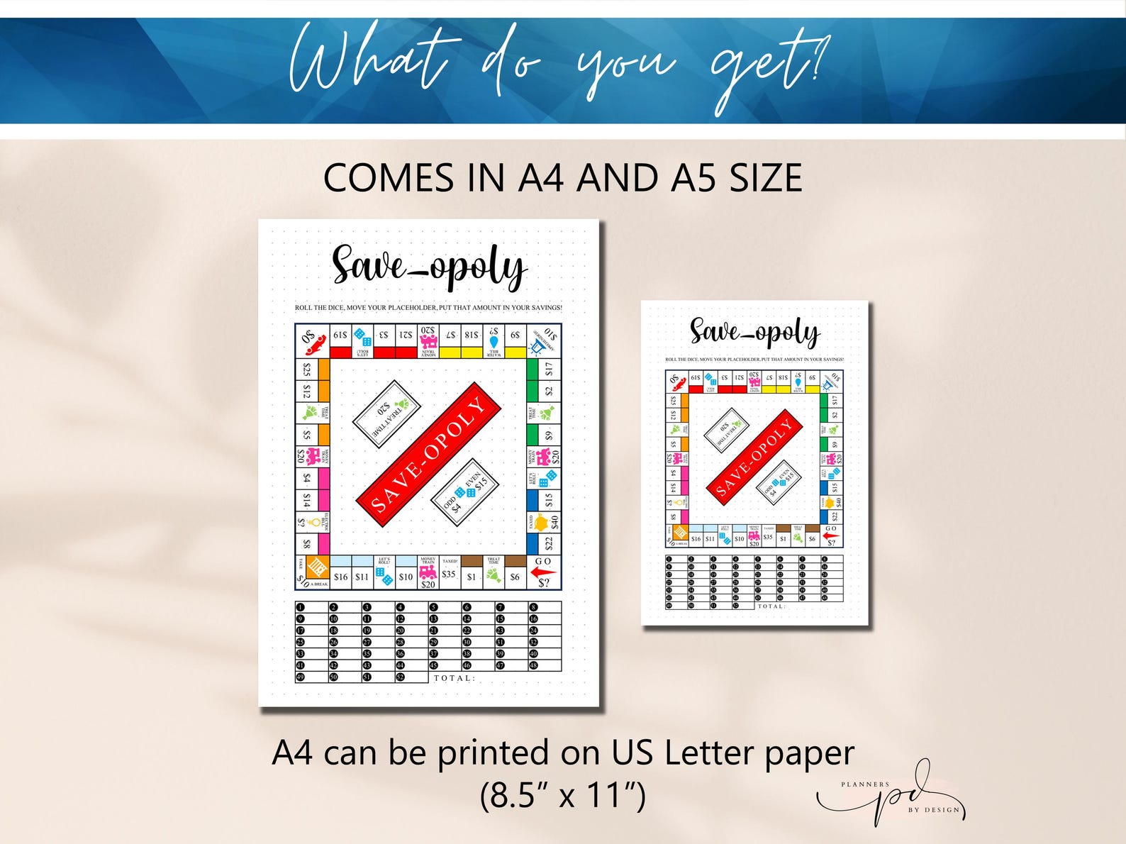 Printable Saveopoly Savings Challenge, Bullet Journal Budgeting Game ...