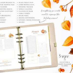 Printable Thanksgiving Planner and Calendar Budget Binder, Thanksgiving ...
