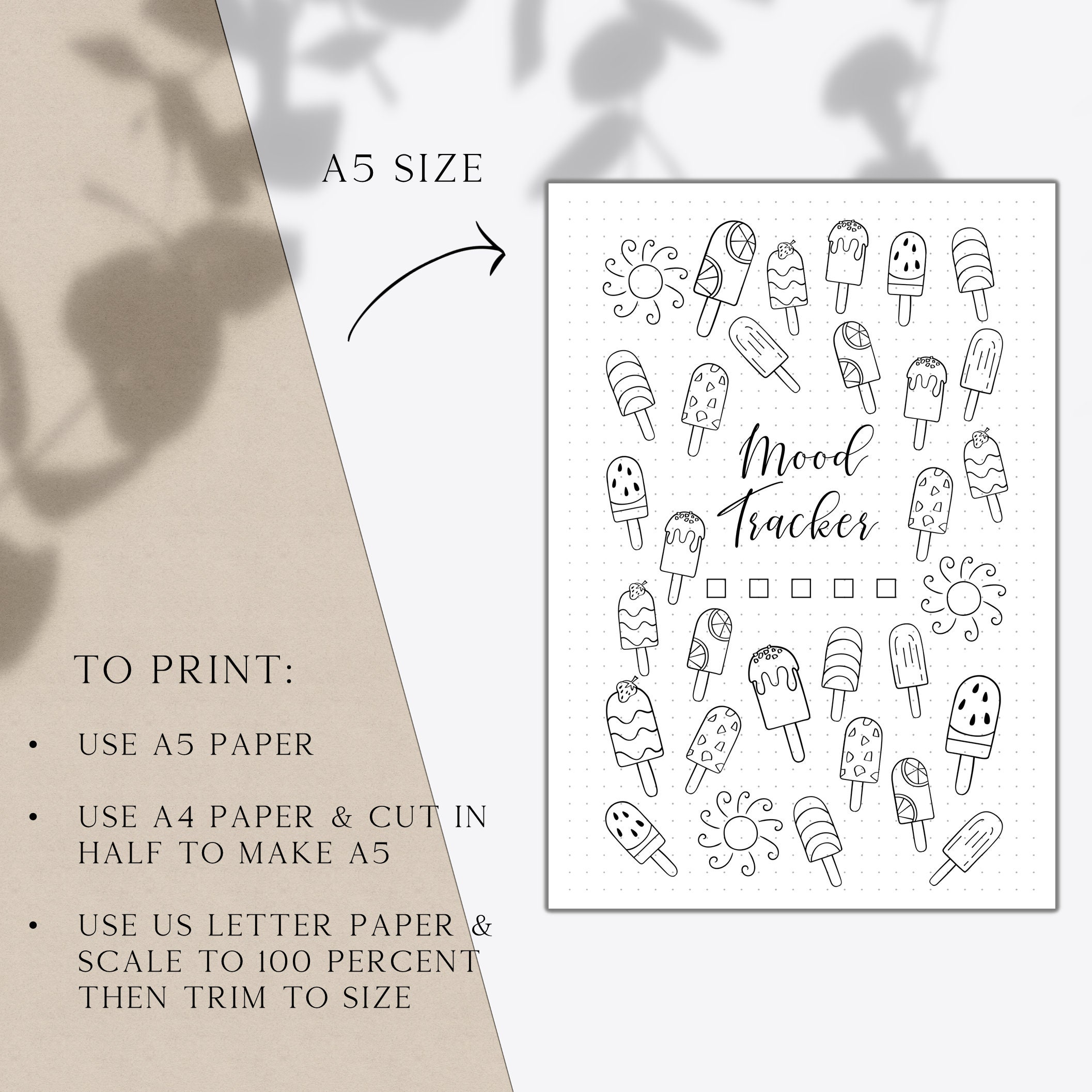 Mood Tracker Bundle, Monthly Mood Trackers, Printable Bullet Journal ...