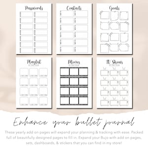 Yearly Trackers Bundle, Bullet Journal A5 Yearly Inserts, Printable ...