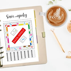 Printable Saveopoly Savings Challenge, Bullet Journal Budgeting Game ...