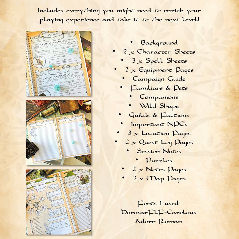 Dnd Campaign Journal Download Dungeons and Dragons RPG Dnd - Etsy
