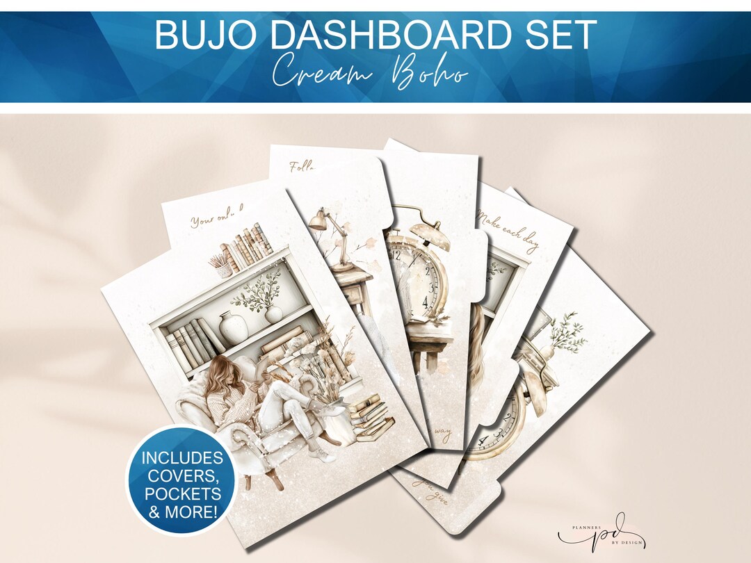 Printable Boho Bullet Journal Dashboard Set, Boho Bujo Covers & Planner ...