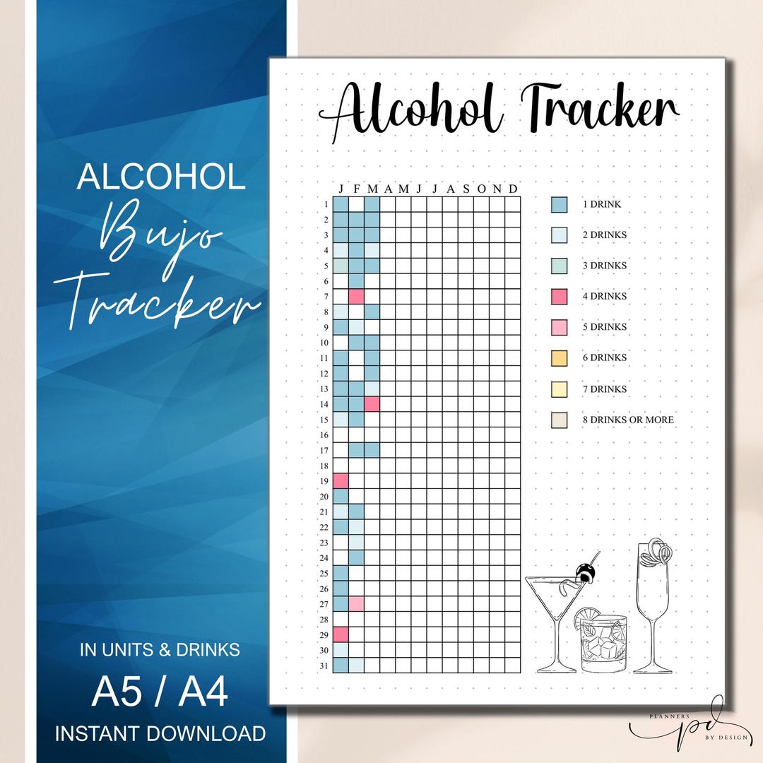 Bullet Journal Alcohol Tracker, Bujo Habit Tracker, Health Tracker Bujo ...