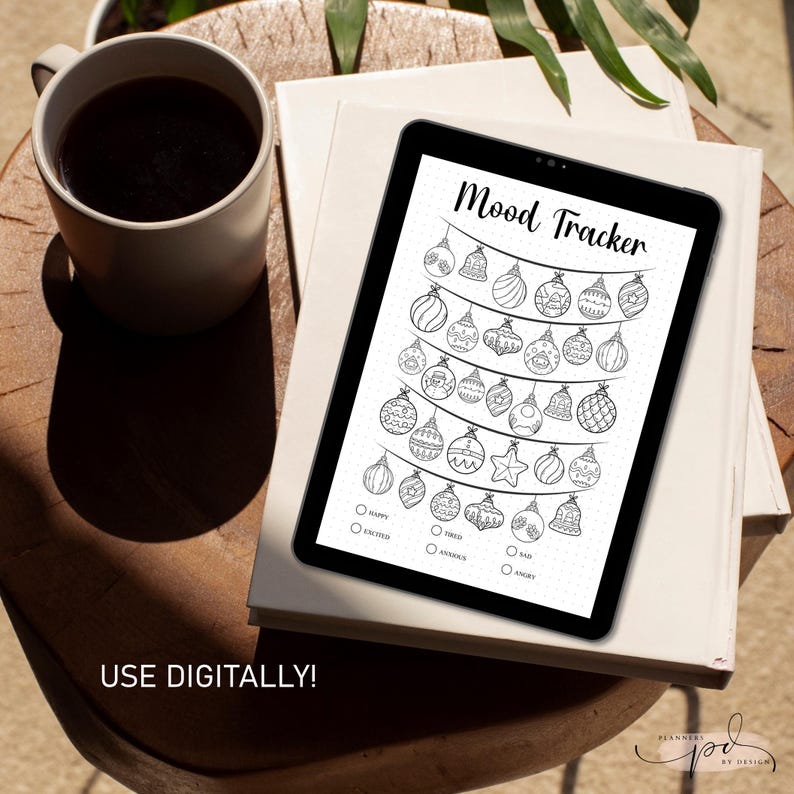 Printable Christmas Bujo Mood Tracker, Christmas Ornaments Mood Tracker ...