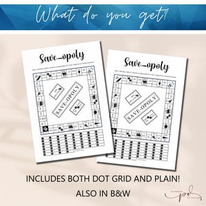 Printable Saveopoly Savings Challenge, Bullet Journal Budgeting Game ...