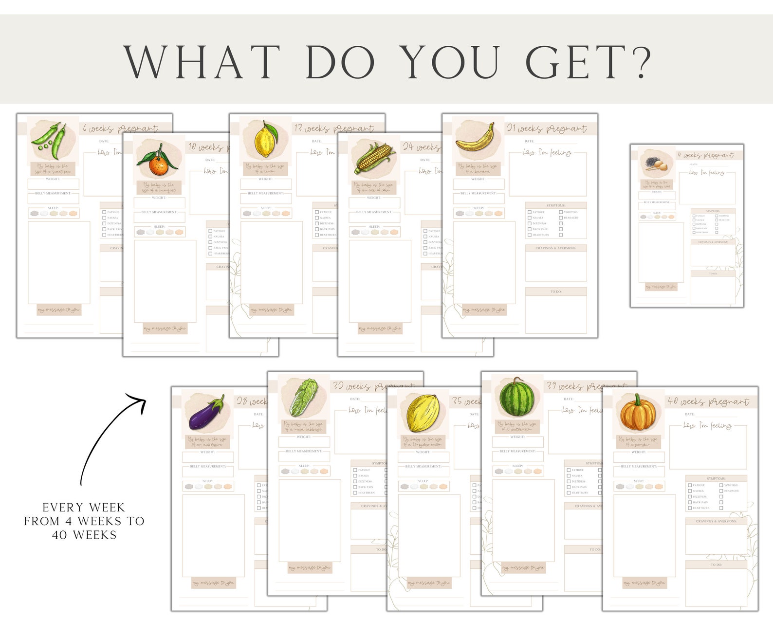 Pregnancy Planner Printable Pregnancy Journal, Bump to Baby Tracker ...