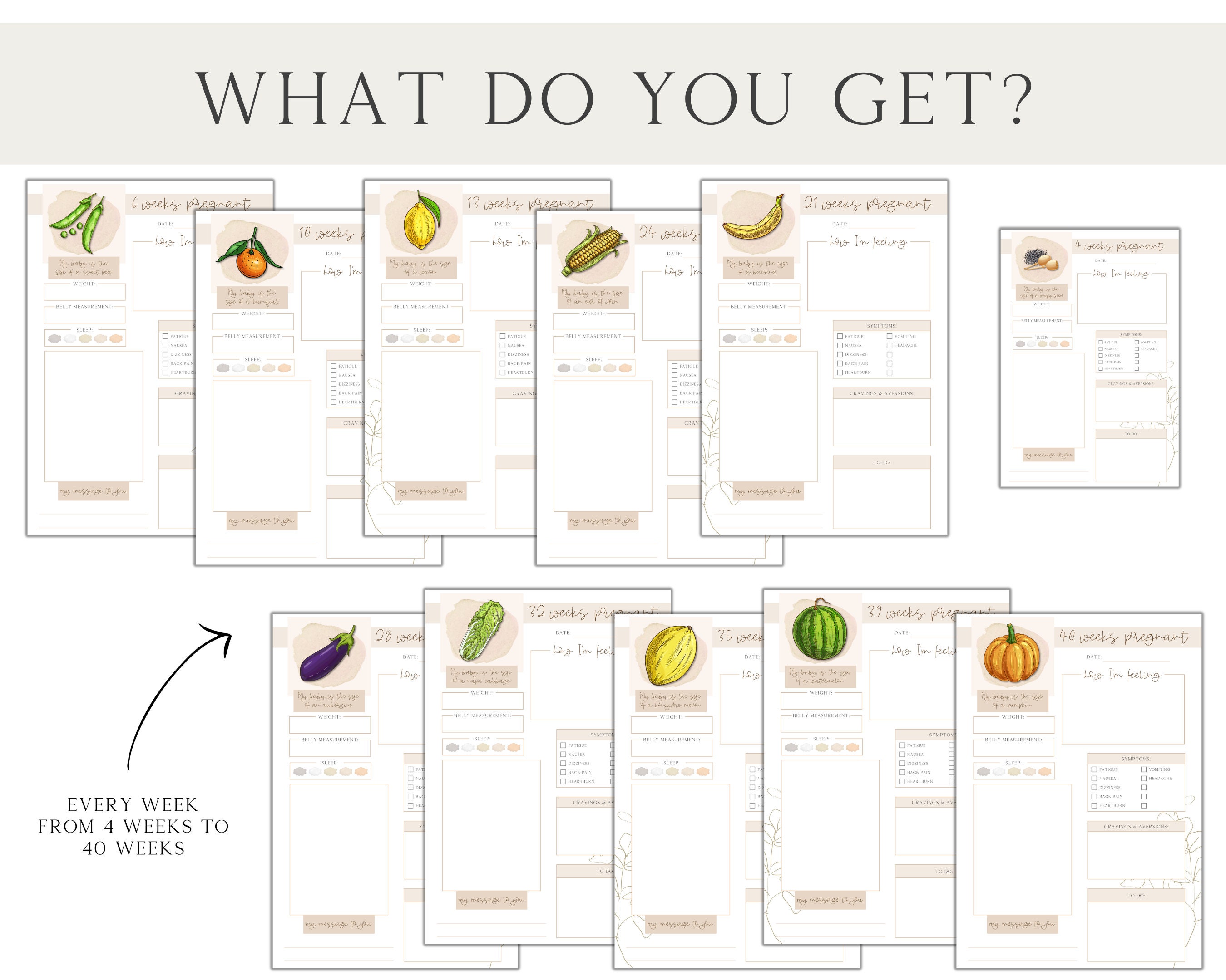 Pregnancy Planner Printable Pregnancy Journal, Bump to Baby Tracker ...