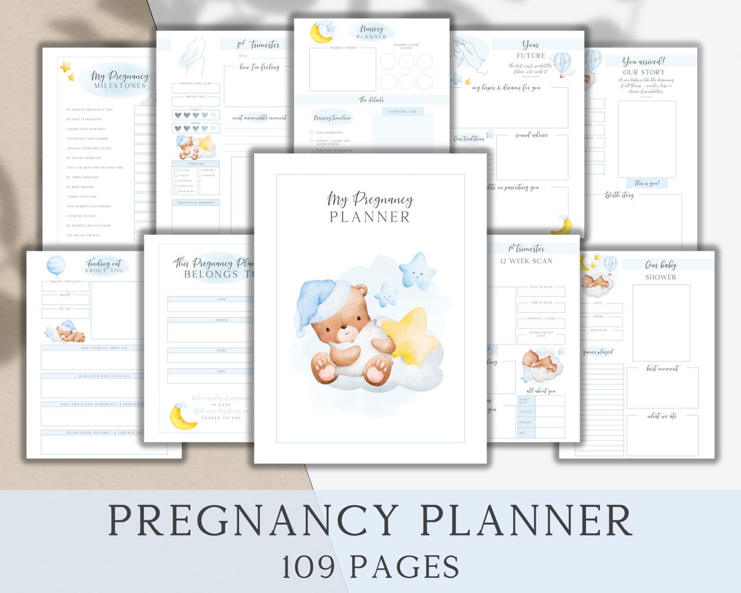 Pregnancy Planner Printable, Pregnancy Journal, Baby Shower, Memory ...