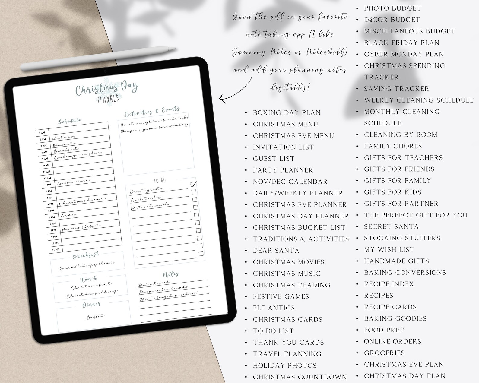 Printable Christmas Planner Festive Winter Wonderland Holiday - Etsy