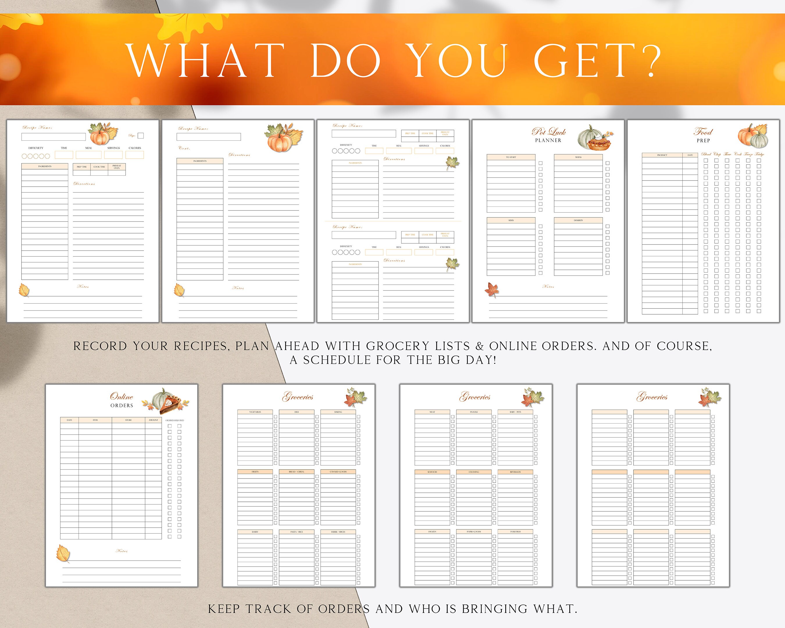 Printable Thanksgiving Planner and Calendar Budget Binder, Thanksgiving ...