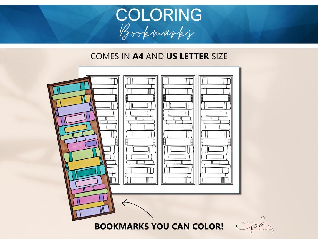 Printable Coloring Bookmarks, Reading Tracker, Adult Coloring Bookmark ...