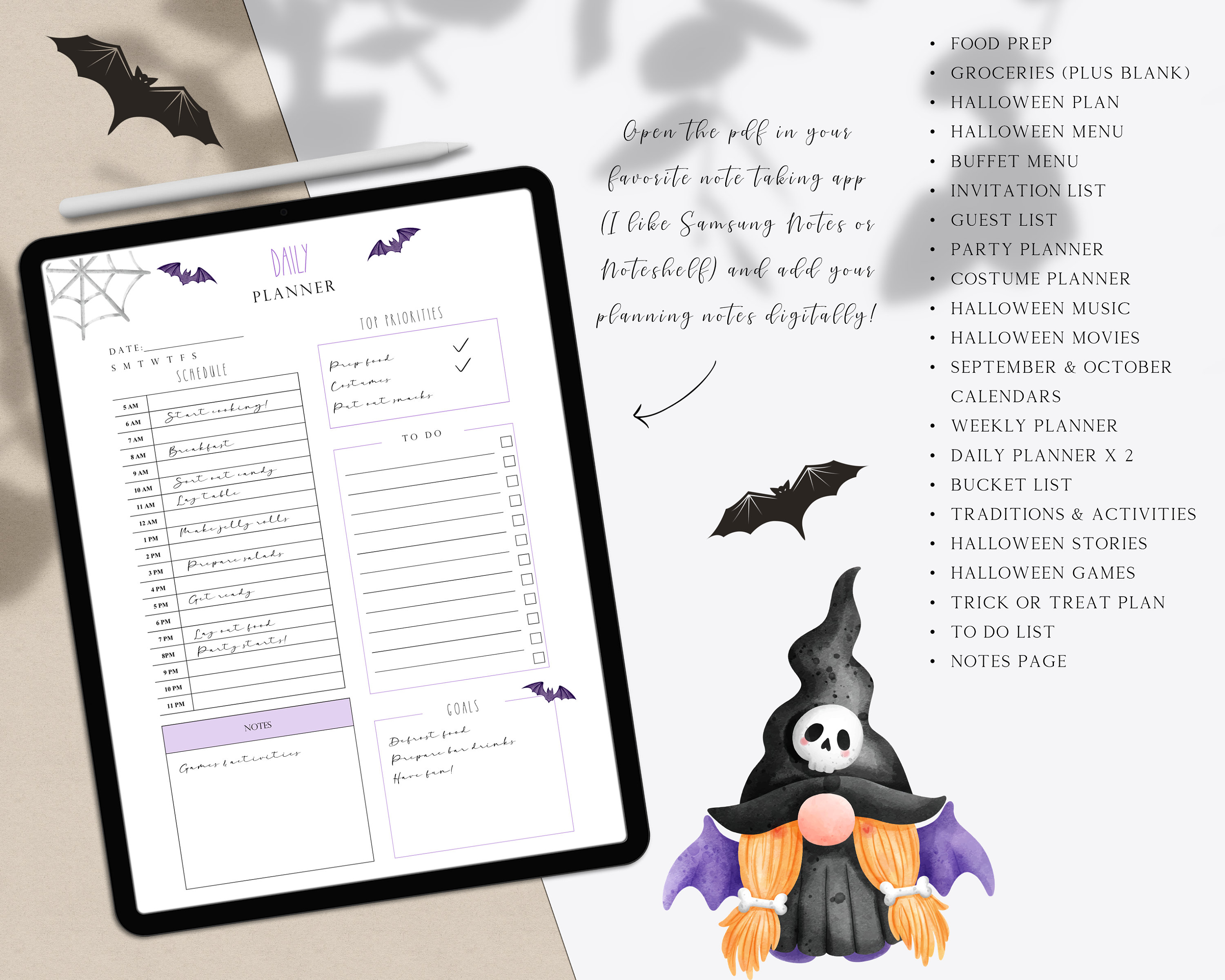 Halloween Planner Printable, Halloween Party Planning Binder, Holiday ...