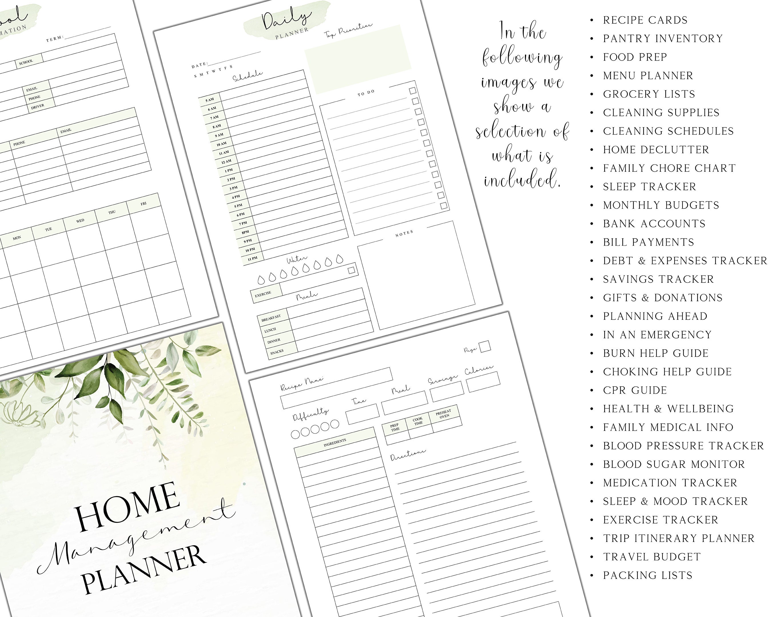 Household Binder Daily Planner Printable Home Management - Etsy