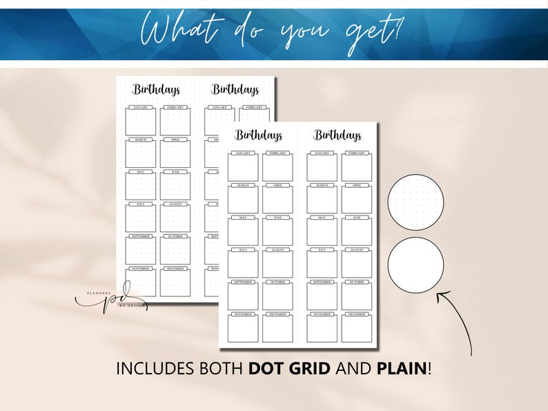 MINI Bujo Printable Birthdays Tracker, Pocket Calendar A5 Happy Planner ...