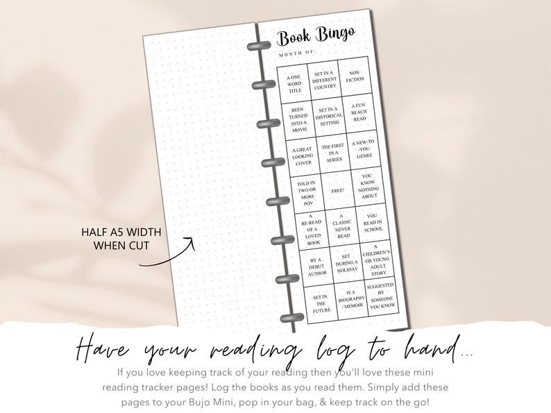 MINI Bujo Reading Tracker, A5 Personal Size Planner Reading Pages ...