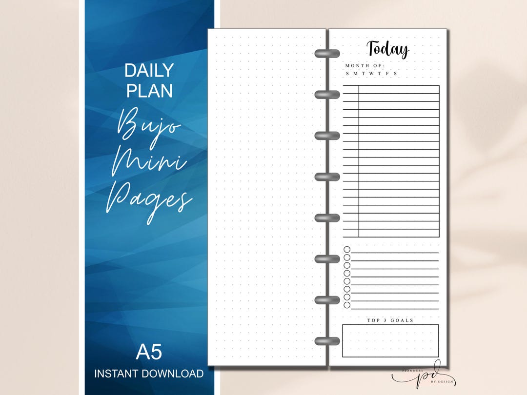 MINI Journal Printable Daily Page, to Do List, Daily Calendar Page ...