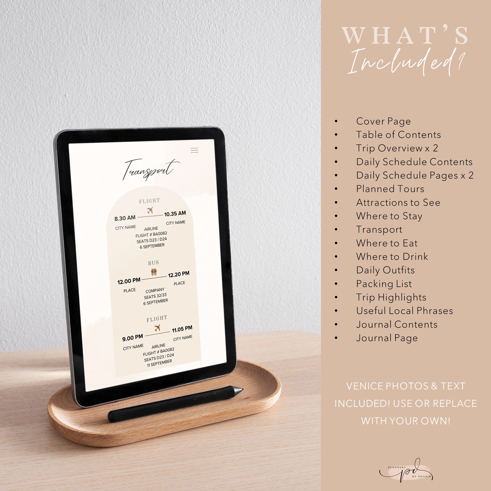 Editable Travel Itinerary Template, Vacation Planner Travel Guide ...
