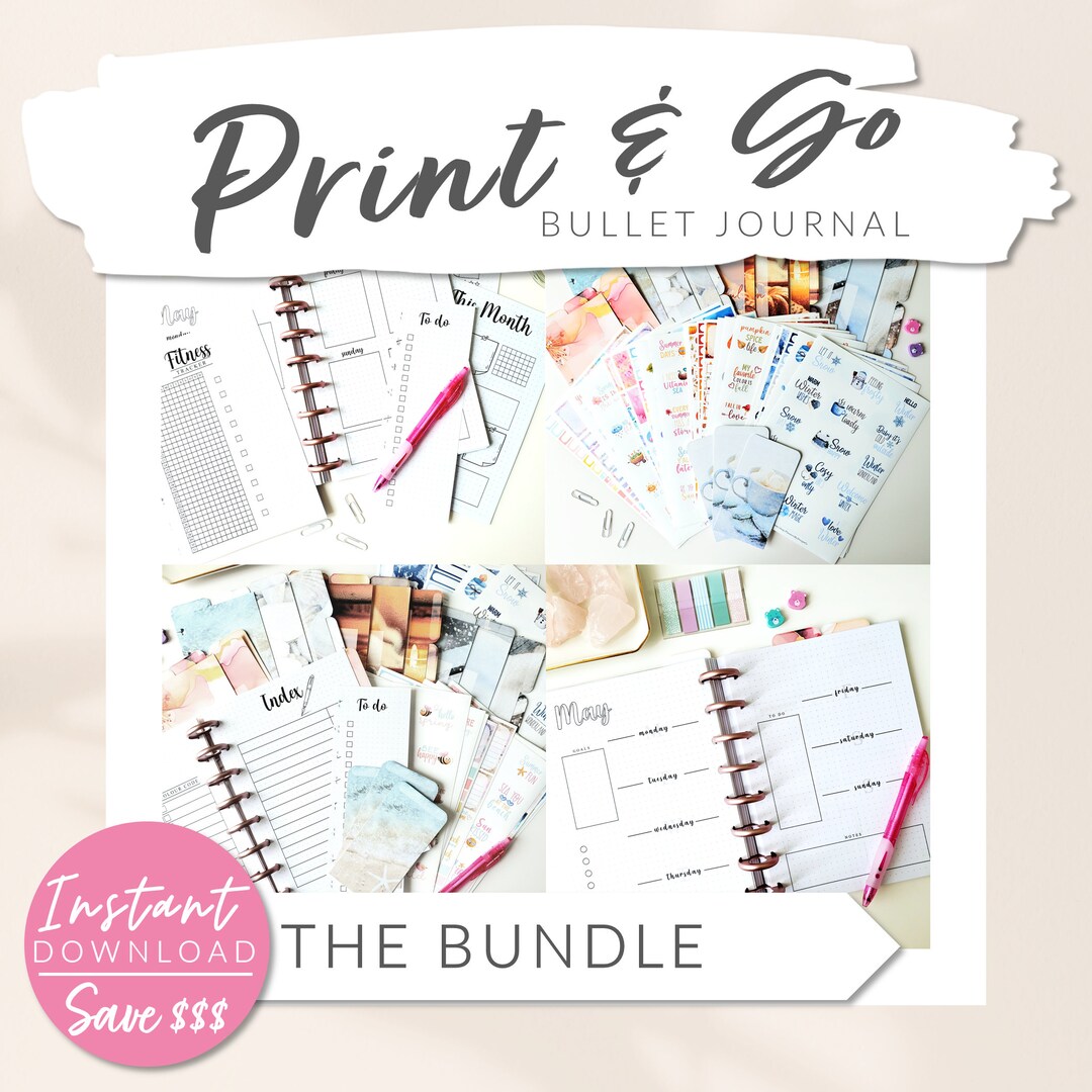 Ultimate Printable Bullet Journal Bundle With Seasonal Stickers ...