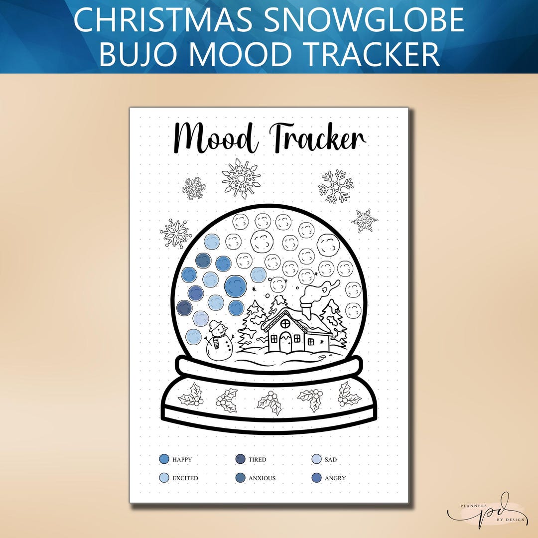 Printable Christmas Snowglobe Mood Tracker, Printable Christmas Bujo ...
