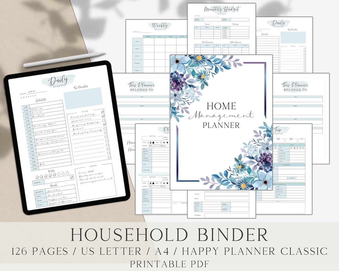 Printable 2024 Home Management Planner, Printable Household Planner ...