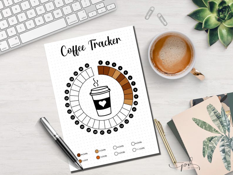 Printable Coffee Tracker: Daily Caffeine Log, A4/A5 (digital Download ...