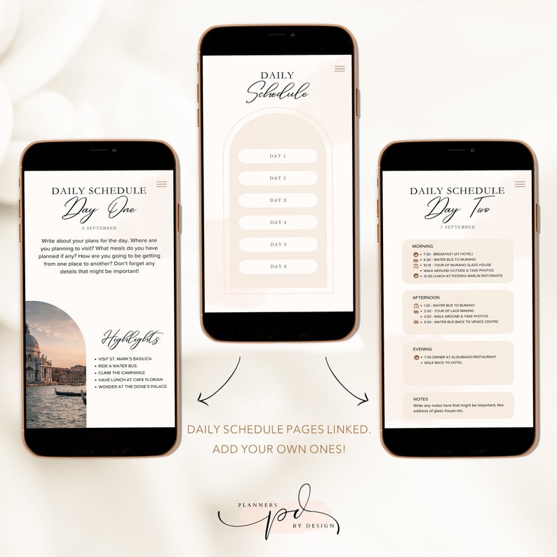 Editable Travel Itinerary Template, Vacation Planner Travel Guide ...