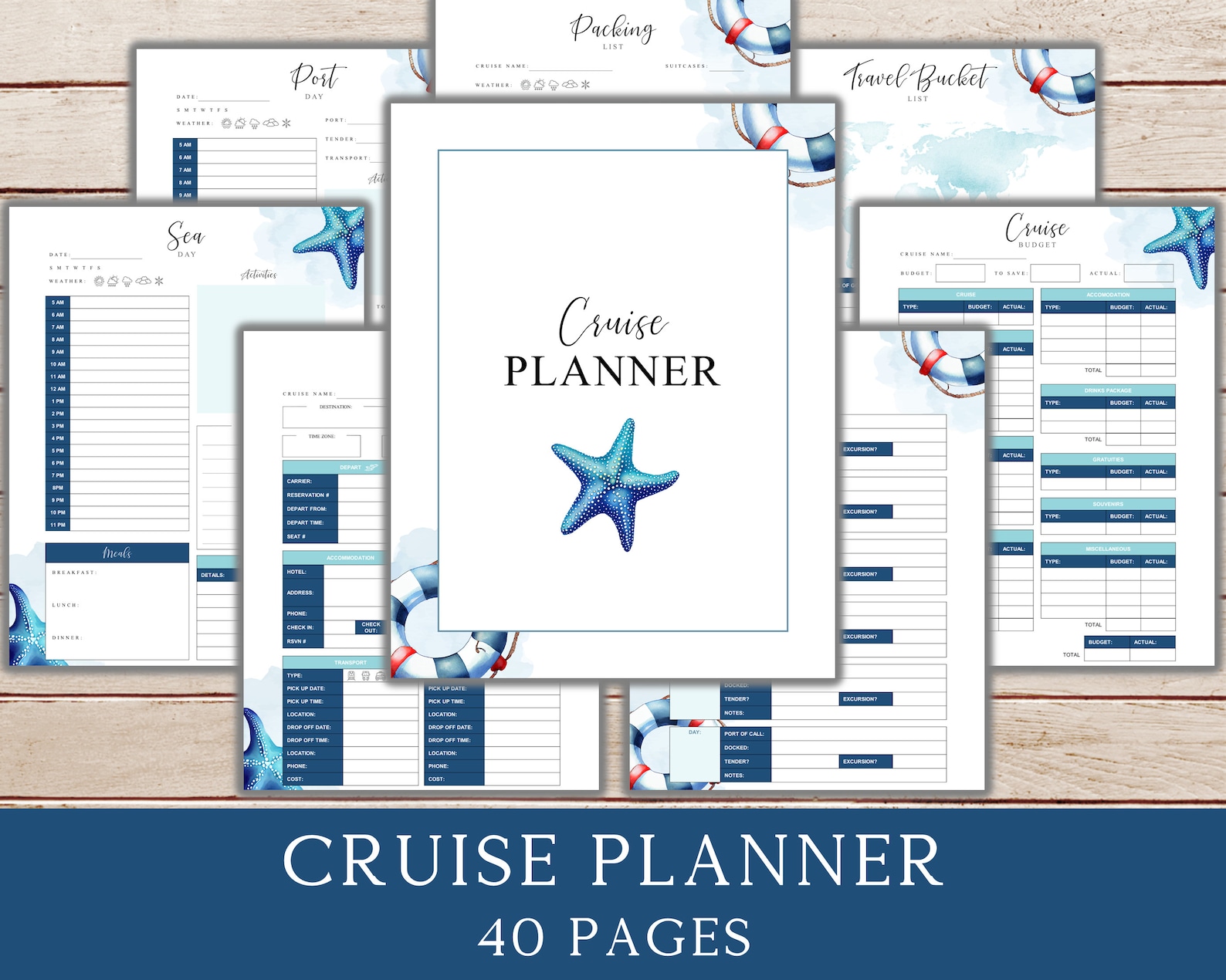 Cruise Planner Printable, Travel Itinerary, Destination Planner ...