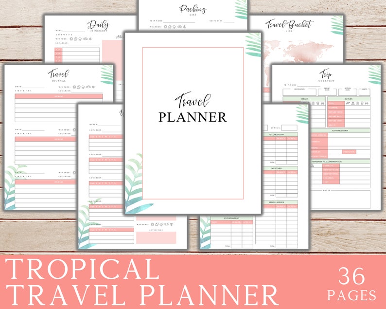 Printable Travel Planner Printable Vacation Planner Holiday - Etsy
