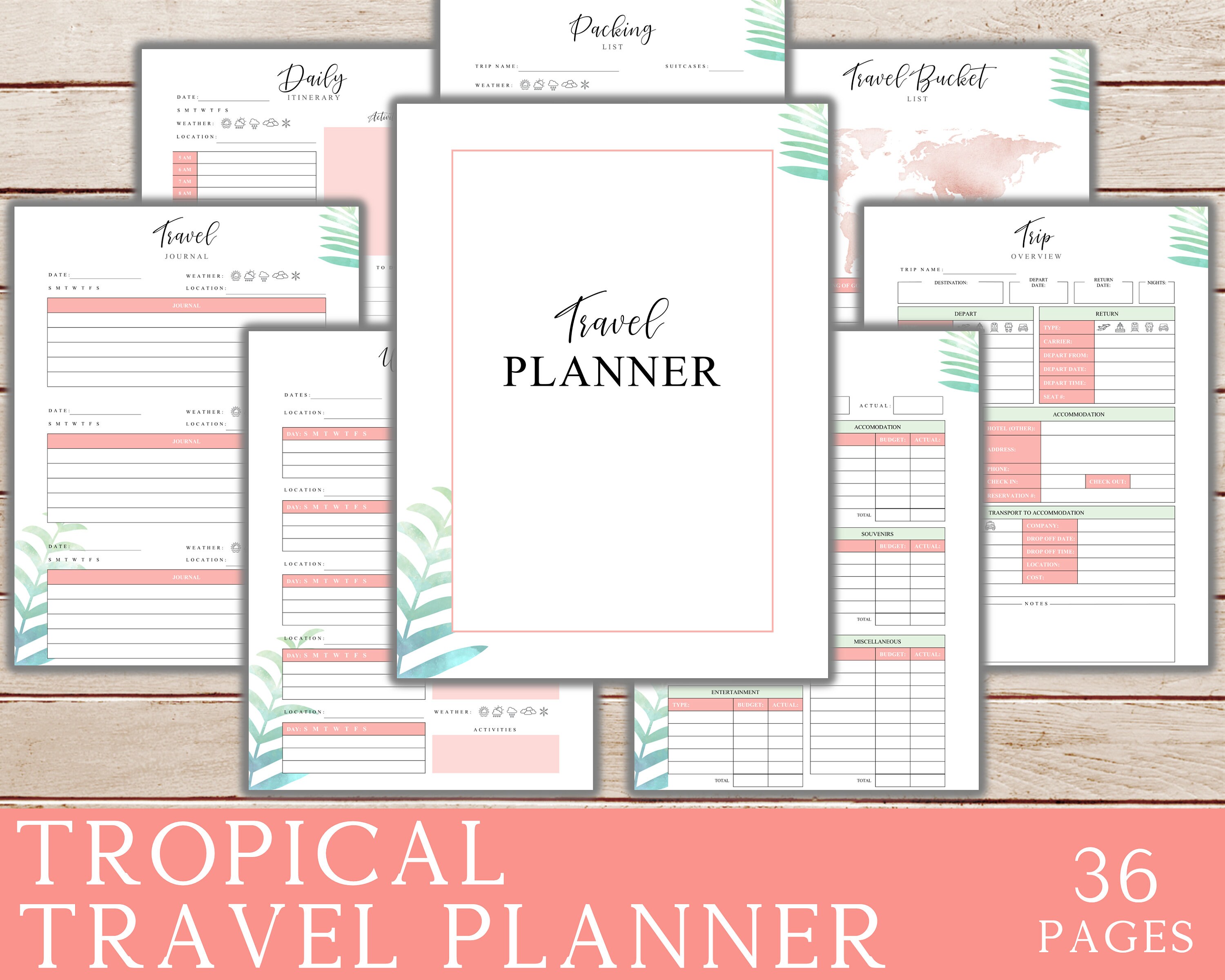 Printable Travel Planner Printable Vacation Planner Holiday - Etsy