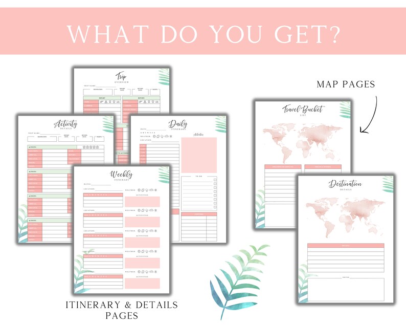 Printable Travel Planner, Printable Vacation Planner, Holiday Checklist ...