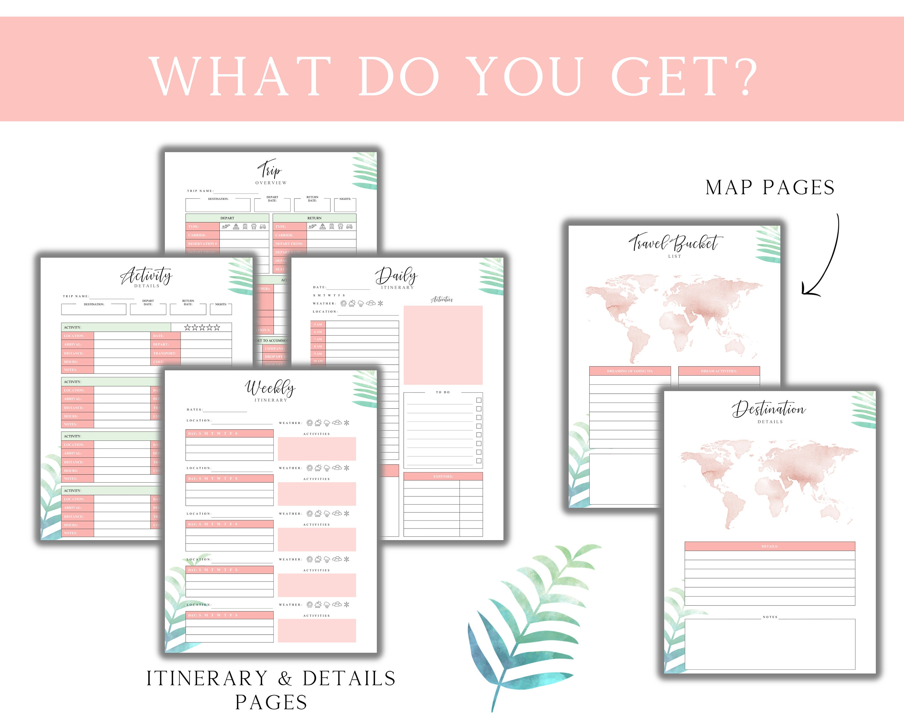 Printable Travel Planner, Printable Vacation Planner, Holiday Checklist ...