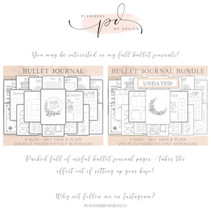Yearly Trackers Bundle, Bullet Journal A5 Yearly Inserts, Printable ...