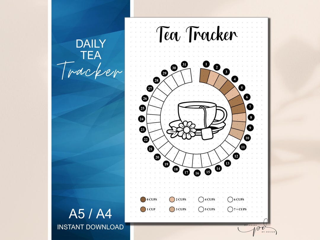 Tea Tracker, Printable Bullet Journal Daily Tea Tracker, Tea ...