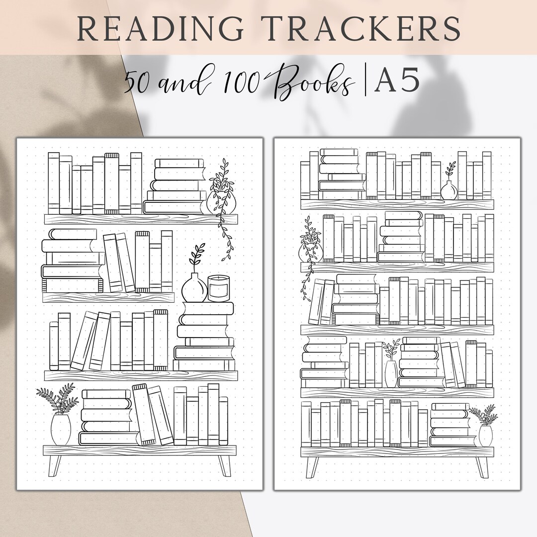 Printable Reading Tracker, Book Trackers, Bookshelf Reading Log, Bullet ...