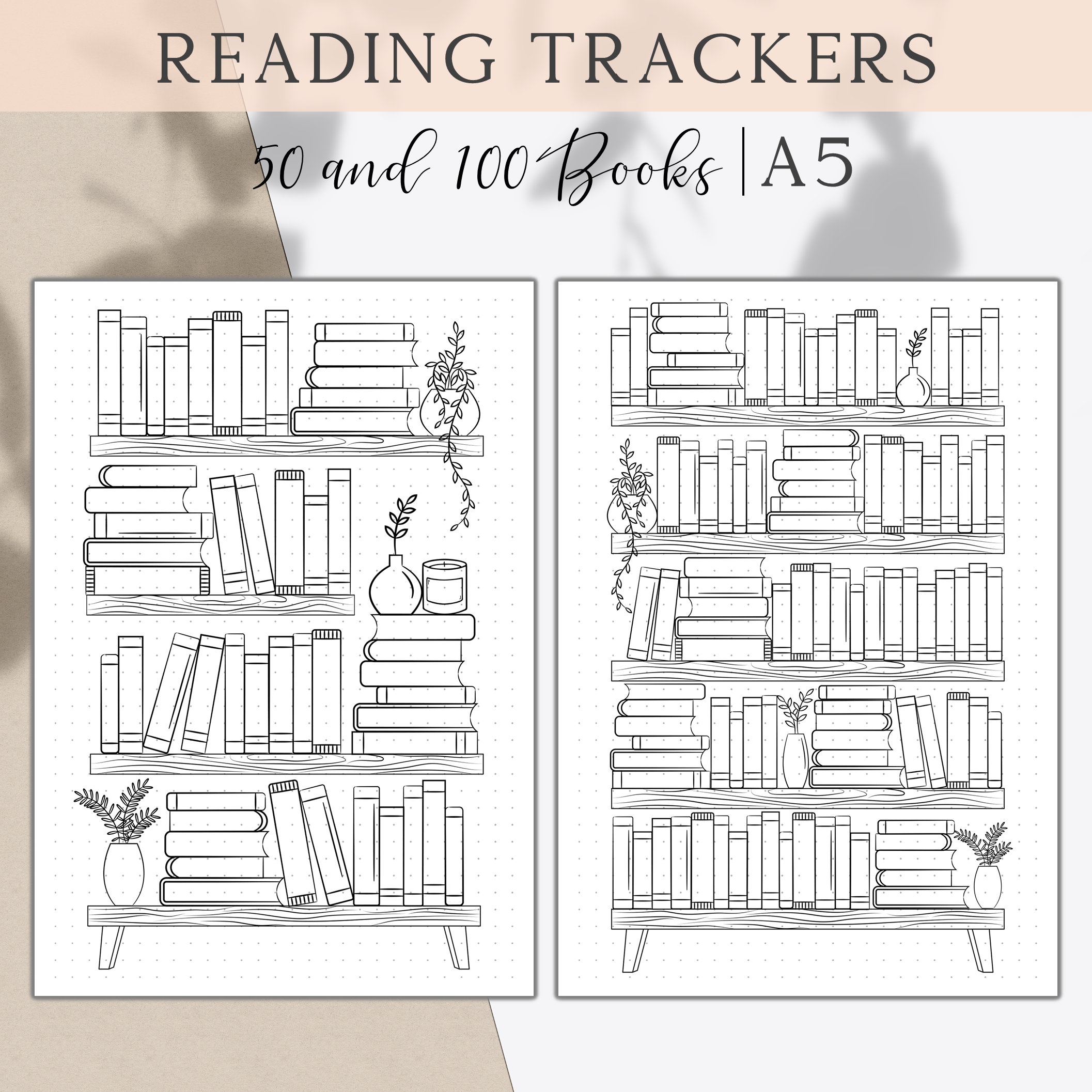 Printable Reading Tracker, Book Trackers, Bookshelf Reading Log, Bullet ...