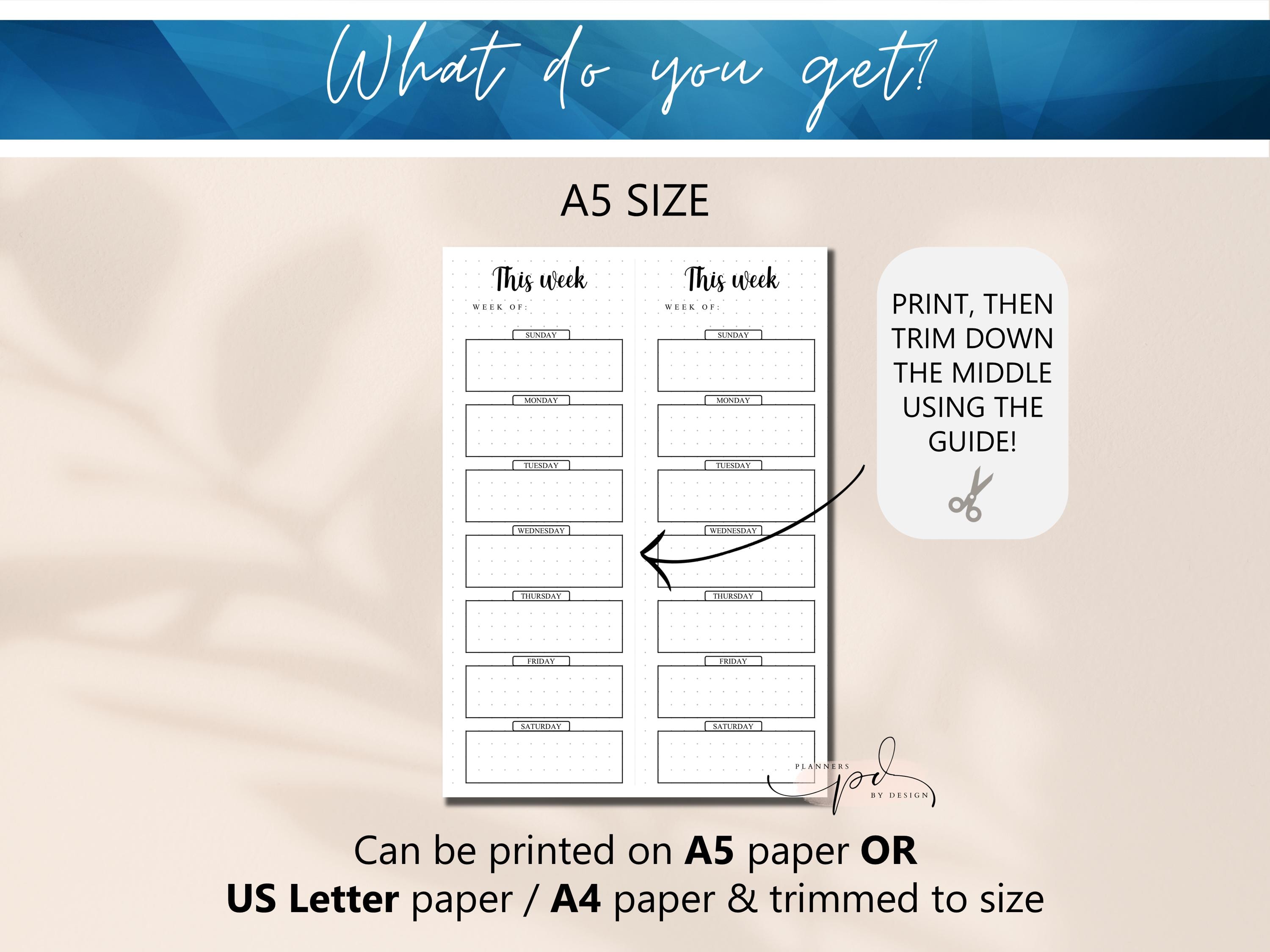 MINI Bullet Journal, Printable Weekly Layout, Pocket Planner, A5 Happy ...
