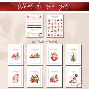 Cute Christmas Gnome Planner Printable, Festive Red Holiday Season ...