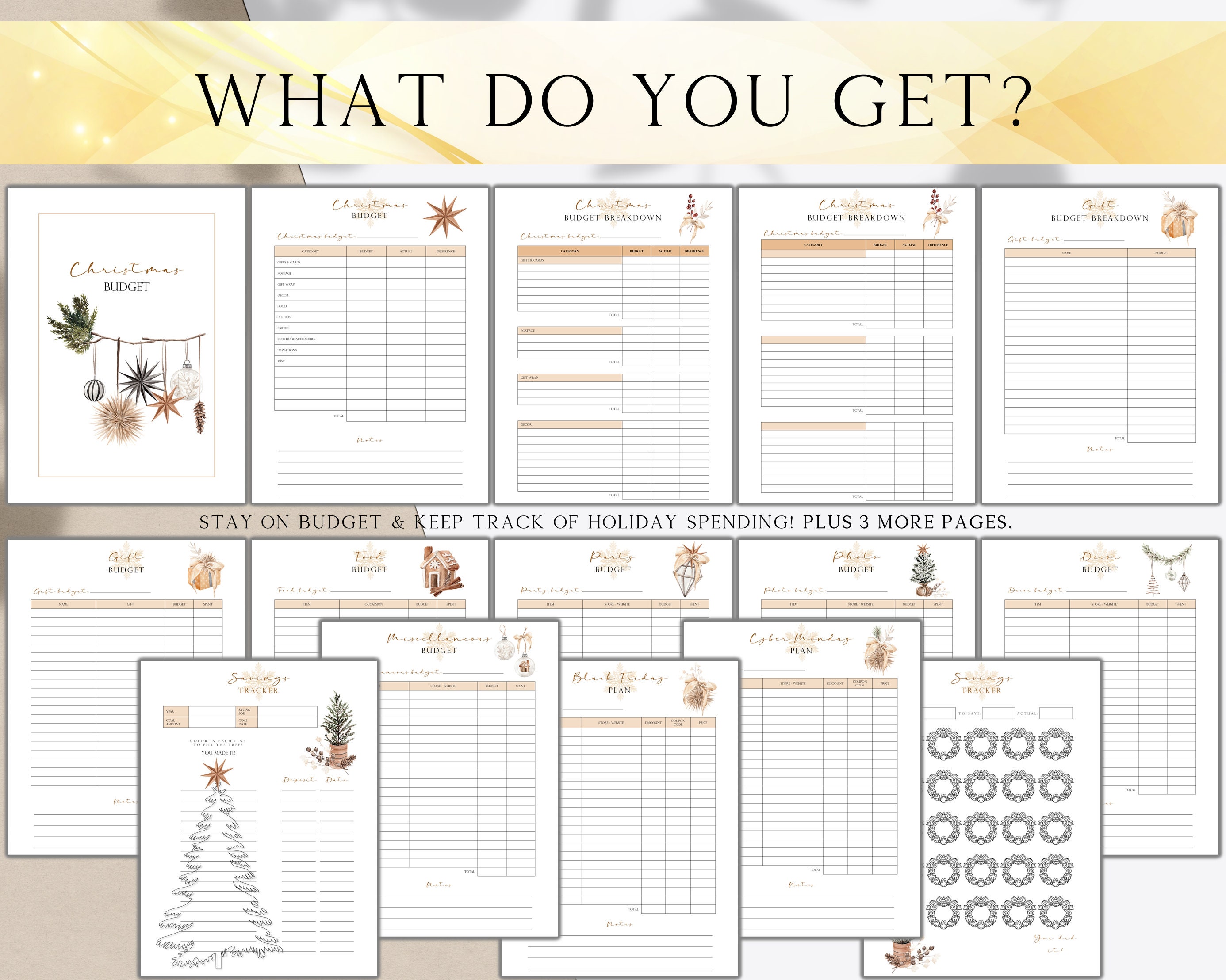 Christmas Planner Printable, Boho Holiday Season Organizer Binder, Xmas ...