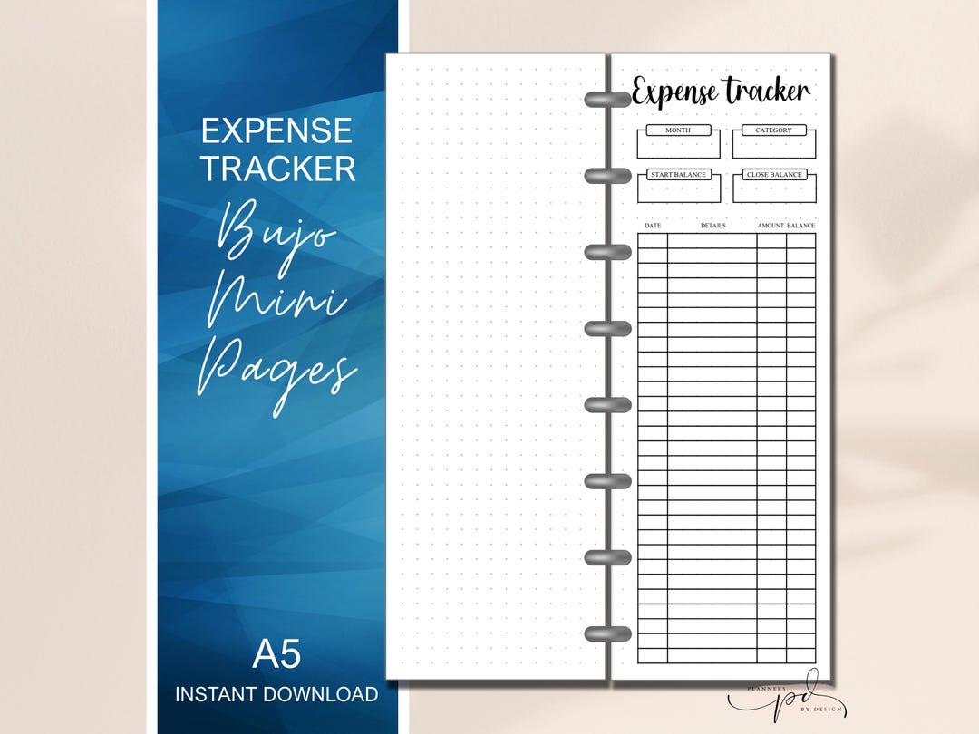 MINI Printable Expense Tracker Bullet Journal Page, Personal Size ...